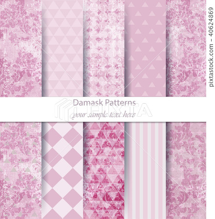 Damask patterns set collection Vector. Classic - Stock Illustration ...