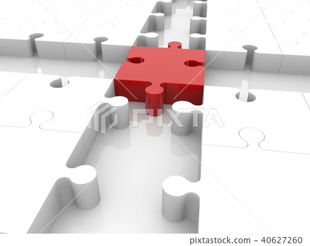 Cross of puzzle pieces with empty spaces - Stock Illustration [40627260 ...