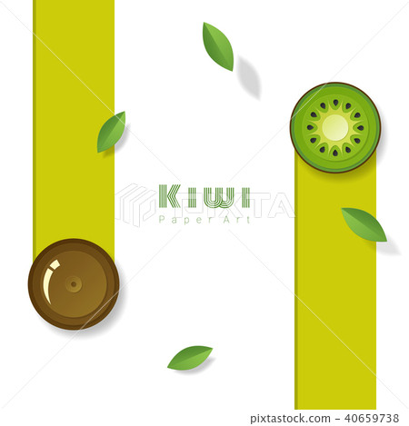 Fresh kiwi fruit background in paper art style - Stock Illustration ...