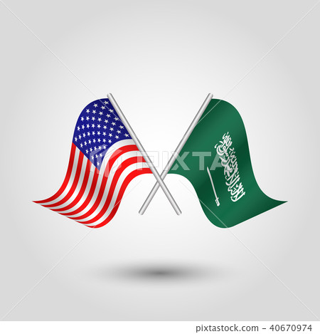 flags united states of america and saudu arabia - Stock Illustration ...