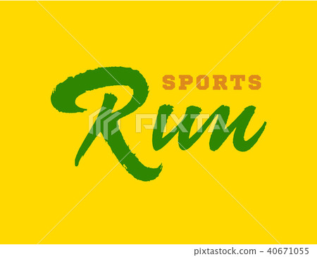 Run vector text - Stock Illustration [40671055] - PIXTA