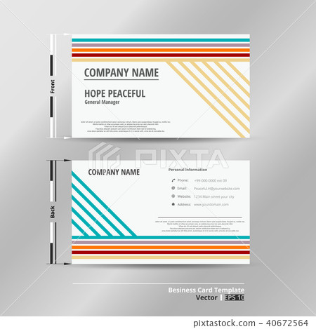 Modern colorful stripe lines name card template. - Stock Illustration ...