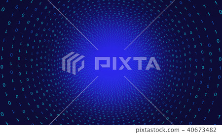 01 or binary data on the computer screen in circle - Stock Illustration ...