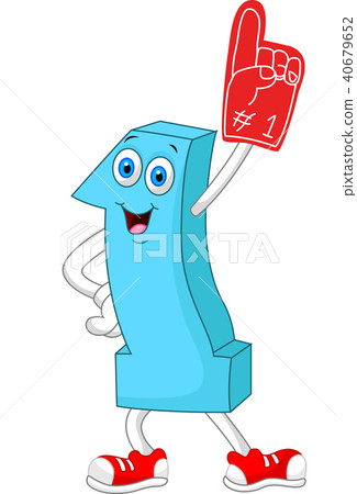 Cartoon number one mascot - Stock Illustration [40679652] - PIXTA