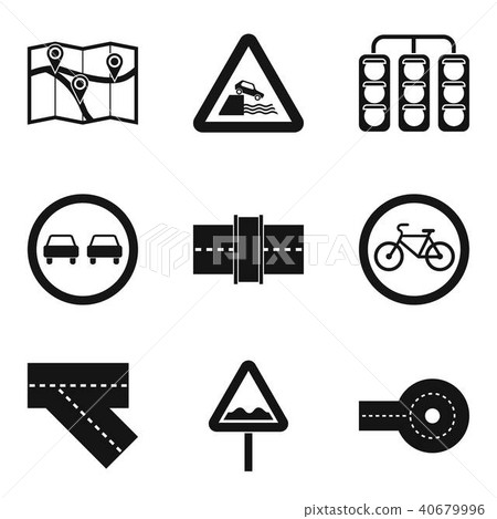 Street icons set, simple style - Stock Illustration [40679996] - PIXTA