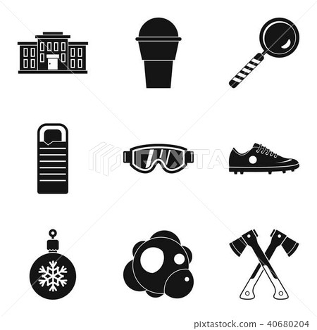 General secondary education icons set, simple... - Stock Illustration ...