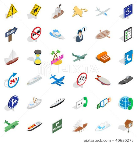Freeway icons set, isometric style - Stock Illustration [40680273] - PIXTA