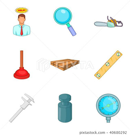 Fix icons set, cartoon style - Stock Illustration [40680292] - PIXTA