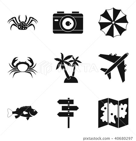 Waterfront icons set, simple style - Stock Illustration [40680297] - PIXTA
