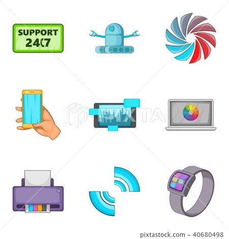 Setting icons set, cartoon style - Stock Illustration [40680498] - PIXTA