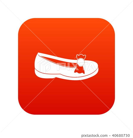 Shoe icon digital red-插圖素材 [40680730] - PIXTA圖庫