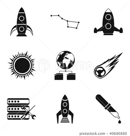 Space tech icons set, simple style - Stock Illustration [40680880] - PIXTA