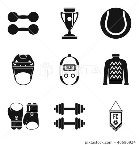 Sport industry icons set, simple style - Stock Illustration [40680924 ...