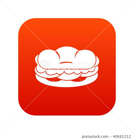 Burger icon digital red - Stock Illustration [40681212] - PIXTA