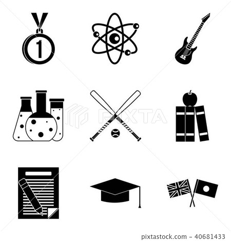 New student icons set, simple style-插圖素材 [40681433] - PIXTA圖庫