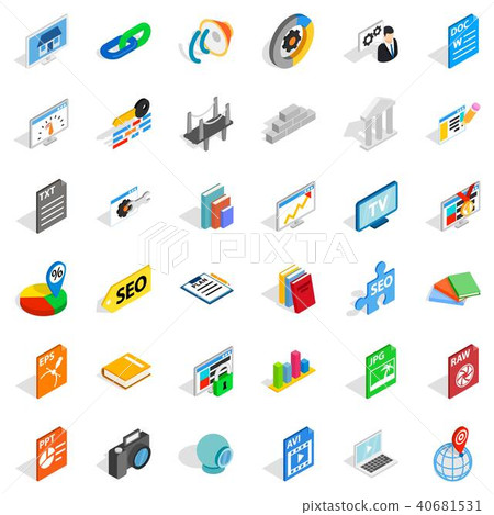 Foreign trade organization icons set, isometric... - Stock Illustration ...