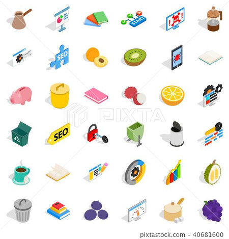 Assigned task icons set, isometric style - Stock Illustration [40681600 ...
