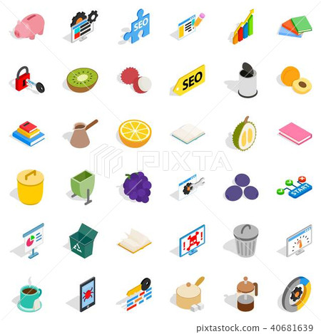 Set task icons set, isometric style - Stock Illustration [40681639] - PIXTA