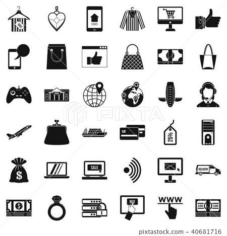 Inet purchase icons set, simple style - Stock Illustration [40681716 ...