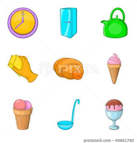 Household goods icons set, cartoon style - Stock Illustration [40681780 ...