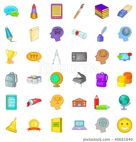 Quick access icons set, cartoon style - Stock Illustration [40681840 ...