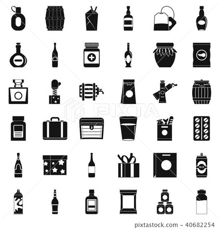 Wrapper icons set, simple style - Stock Illustration [40682254] - PIXTA