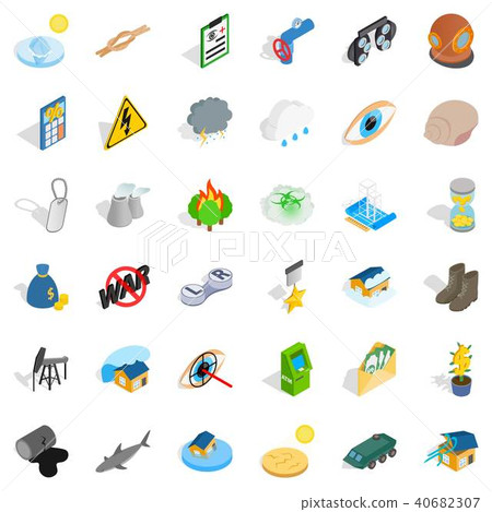 Human intervention icons set, isometric style - Stock Illustration ...