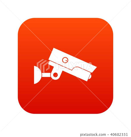 Security camera icon digital red - Stock Illustration [40682331] - PIXTA