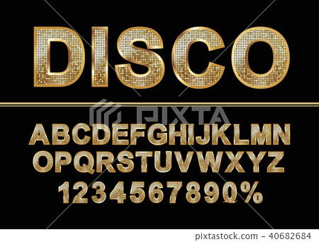 Disco alphabet font and numbers. - Stock Illustration [40682684] - PIXTA