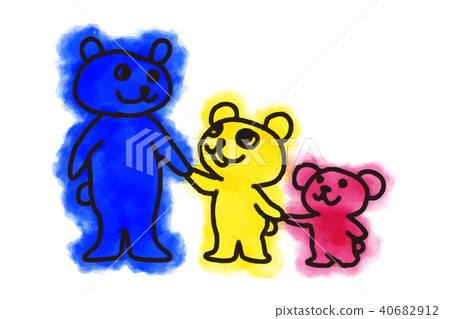 Bear bear parent and child illustration - Stock Illustration [40682912 ...