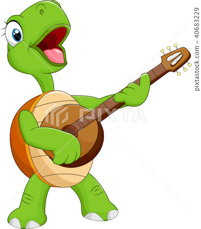 Cartoon turtle playing a guitar-插圖素材 [40683229] - PIXTA圖庫