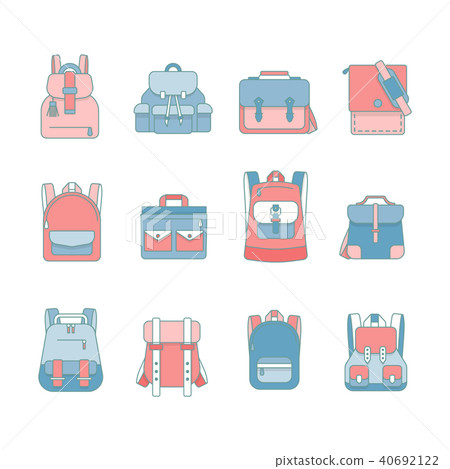 School bag,Backpack icon set,bag symbol - Stock Illustration [40692122 ...