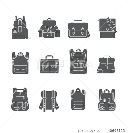School bag,Backpack icon set,bag symbol - Stock Illustration [40692123 ...