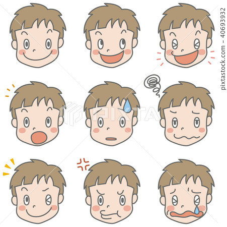 Collection of boy's facial expressions - Stock Illustration [40693932 ...