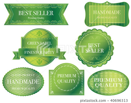 Green label set - Stock Illustration [40696313] - PIXTA