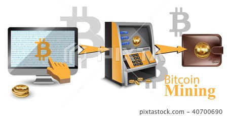 Digital vector bitcoin cryptocurrency realistic - Stock Illustration ...