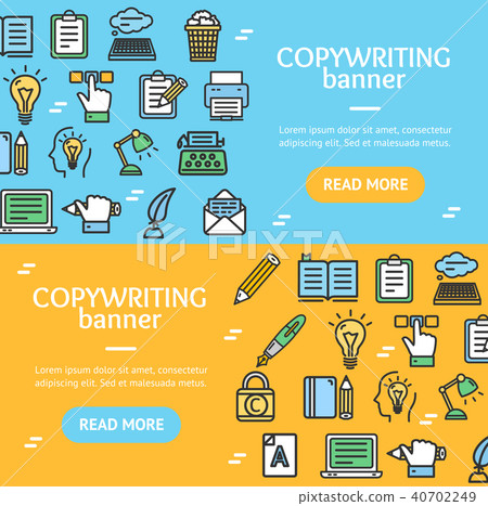 Writer and Copywriting Signs Banner Horizontal...-插圖素材 [40702249] - PIXTA圖庫