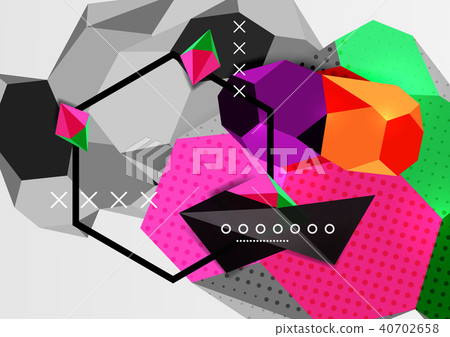 Color 3d geometric composition poster - Stock Illustration [40702658 ...