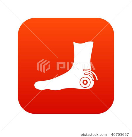 Foot heel icon digital red - Stock Illustration [40705667] - PIXTA