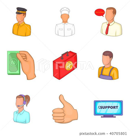 Profile icons set, cartoon style-插圖素材 [40705801] - PIXTA圖庫