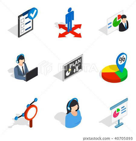Technical expert icons set, isometric style - Stock Illustration ...