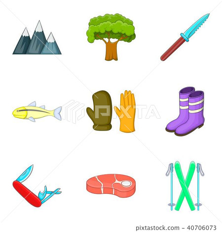 Animal kill icons set, cartoon style - Stock Illustration [40706073 ...