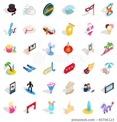 Pleasure icons set, isometric style - Stock Illustration [40706123] - PIXTA