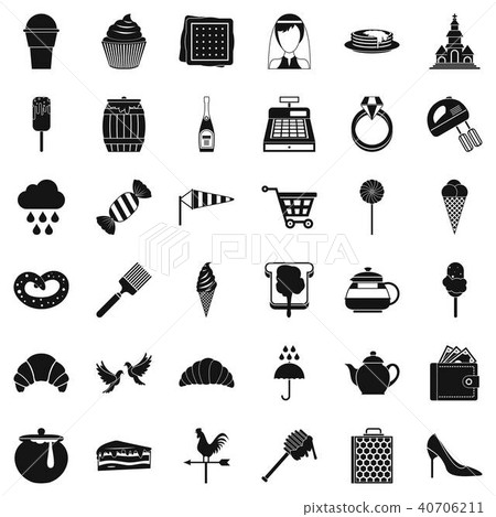 Pastry icons set, simple style - Stock Illustration [40706211] - PIXTA