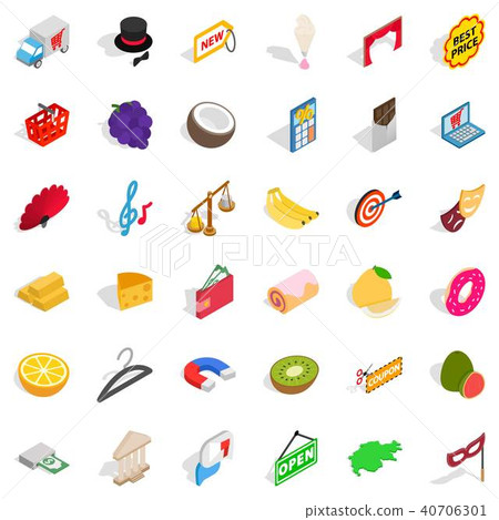Financial benefit icons set, isometric style - Stock Illustration ...