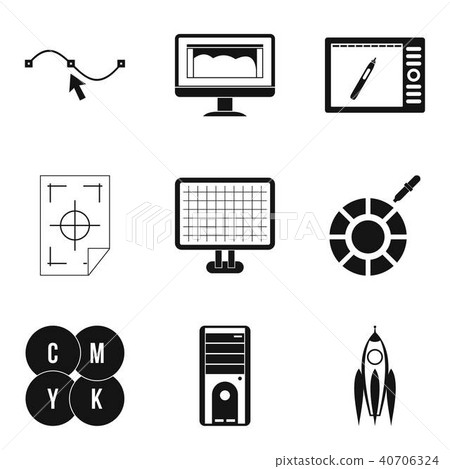 Web dev icons set, simple style - Stock Illustration [40706324] - PIXTA