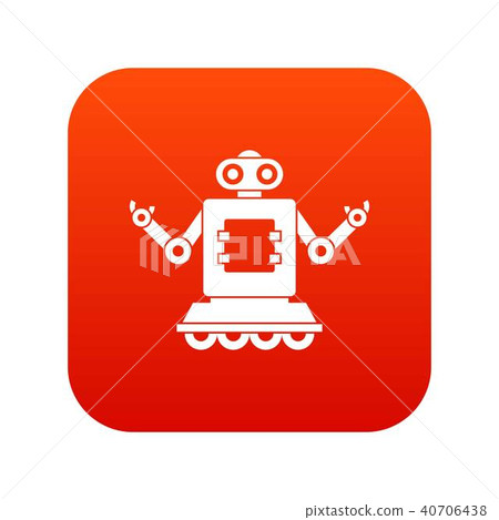 Cyborg on wheels icon digital red - Stock Illustration [40706438] - PIXTA