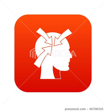Head with arrows icon digital red - Stock Illustration [40706505] - PIXTA