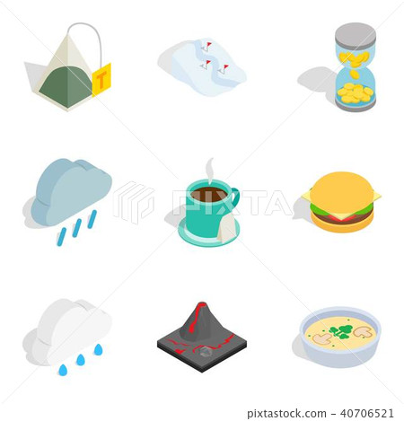 Frosty winter icons set, simple style - Stock Illustration [40706521 ...