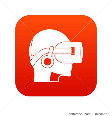 Vr headset icon digital red - Stock Illustration [40706532] - PIXTA